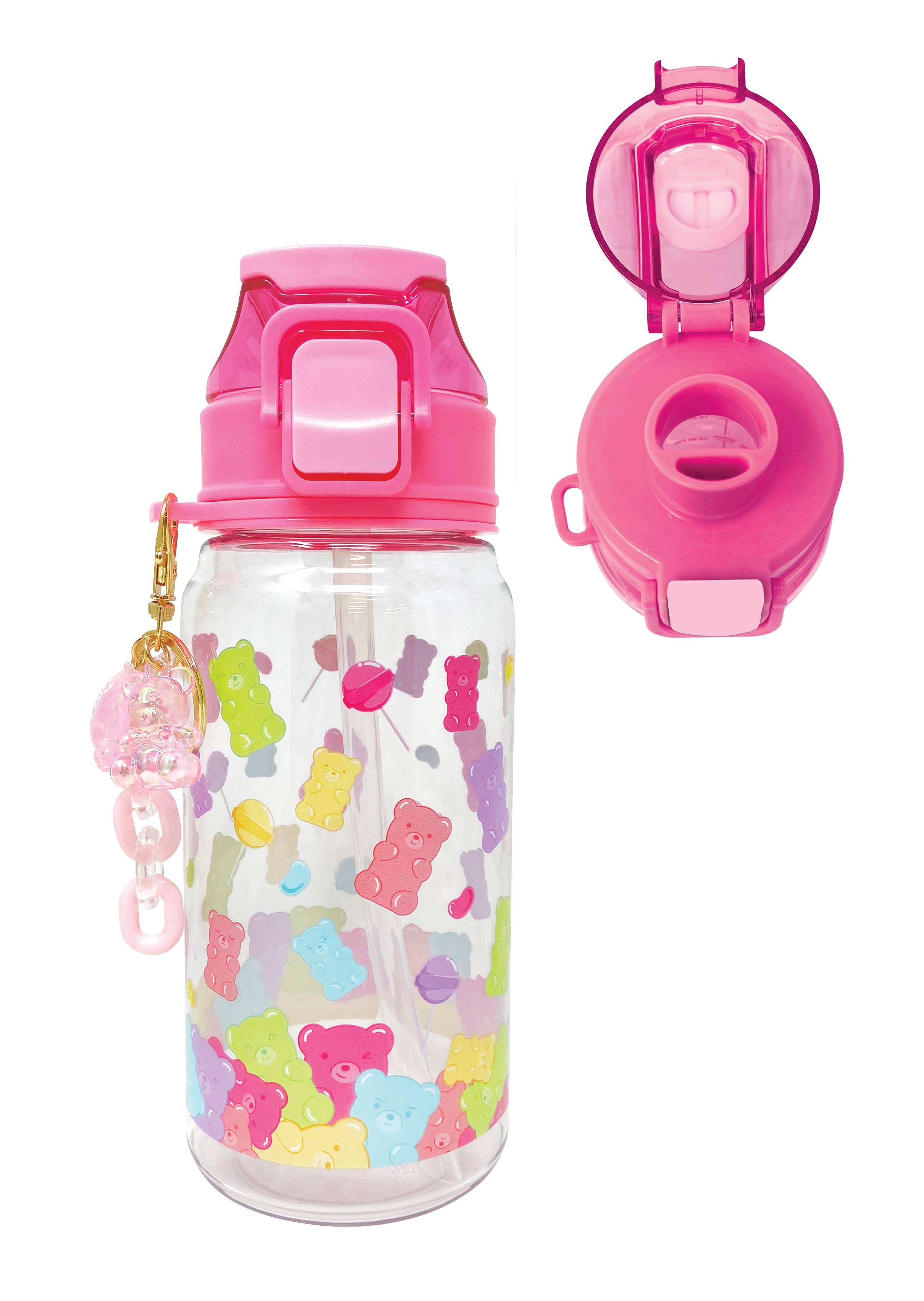 Two in 1 Spout Water Bottle, Gummy Bear, (21.98 FL OZ/650 mL – AkCrazyCollector