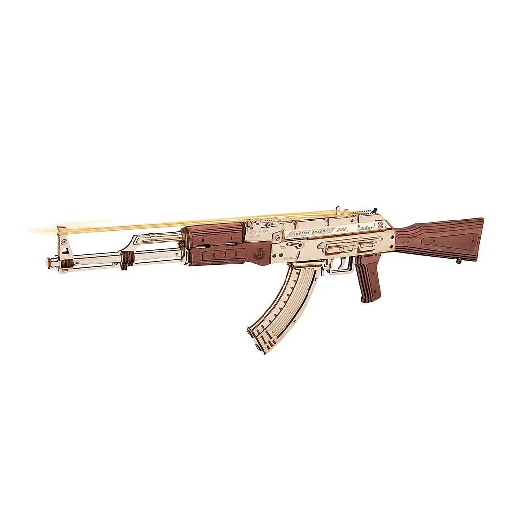 ROKR Justice Guard AK-47 Assault Rifle Wooden 3D Puzzle Kit ...