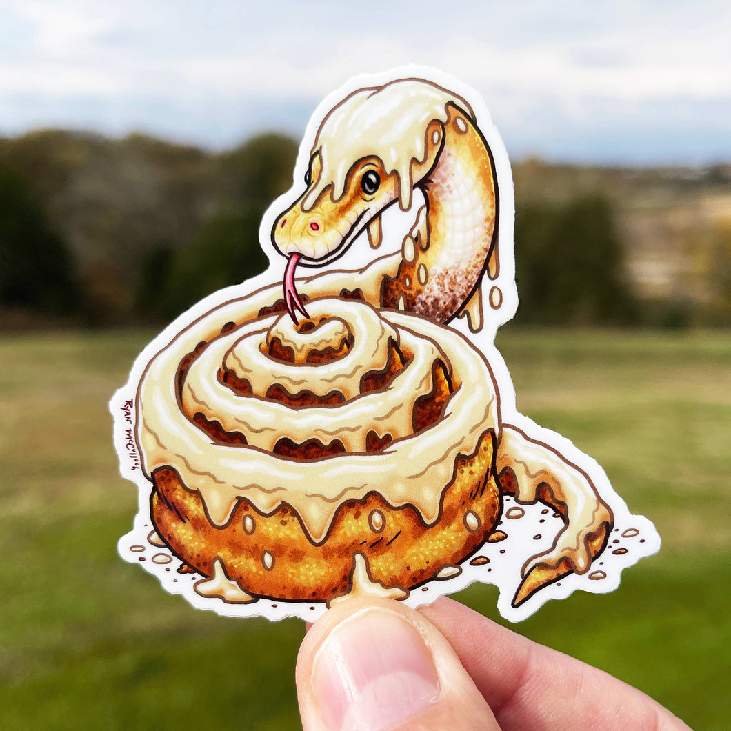 VINYL STICKER: Snake Cinnamon Roll (Python) – AkCrazyCollector